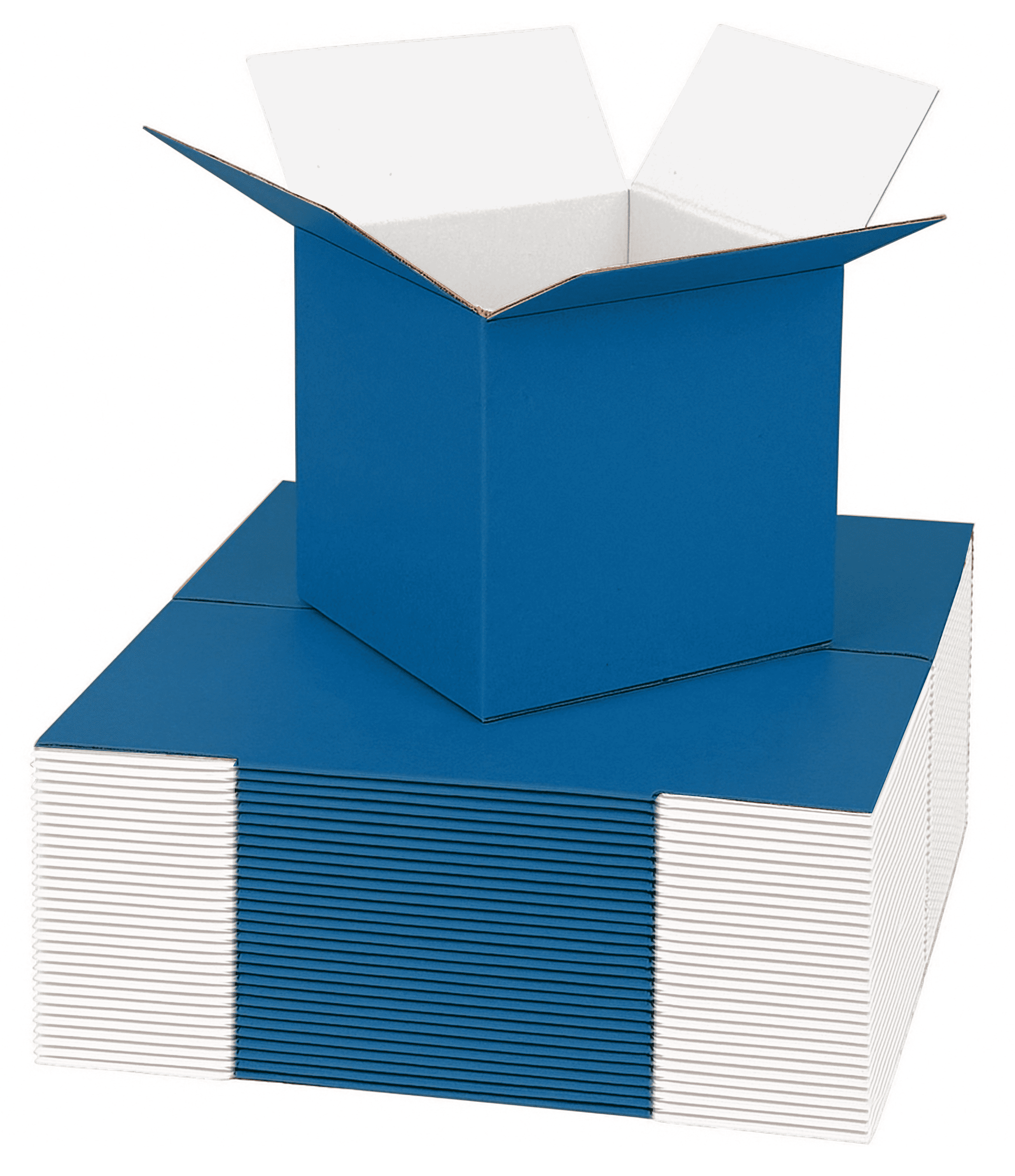 UCANPACK Blue Color Shipping Boxes (White Inside) 4x4x4 Inch (25 Pack ...
