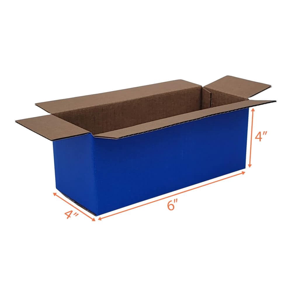 UCANPACK Blue Color Shipping Boxes (Kraft Inside) 6x4x4 Inches - 25 ...