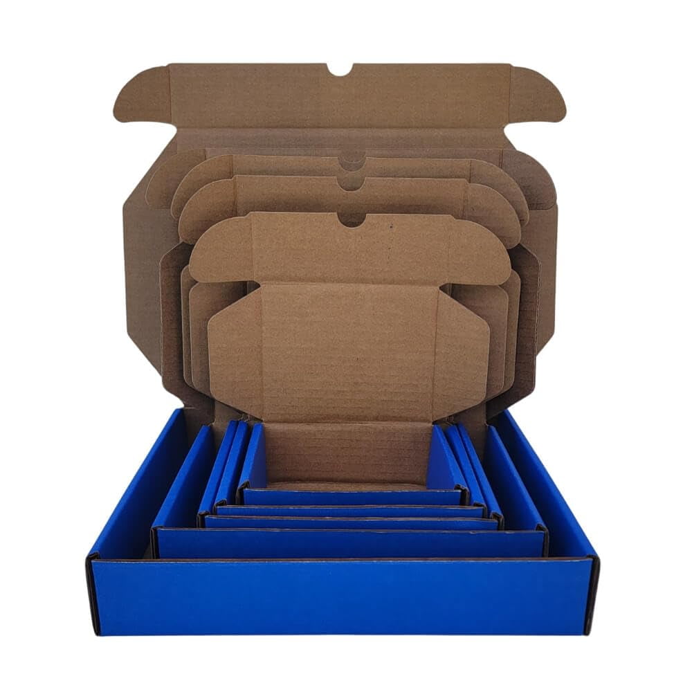 UCANPACK Blue Mailer Box (Kraft Inside) 8 x 8 x 6" - 50 Pack Corrugated ...