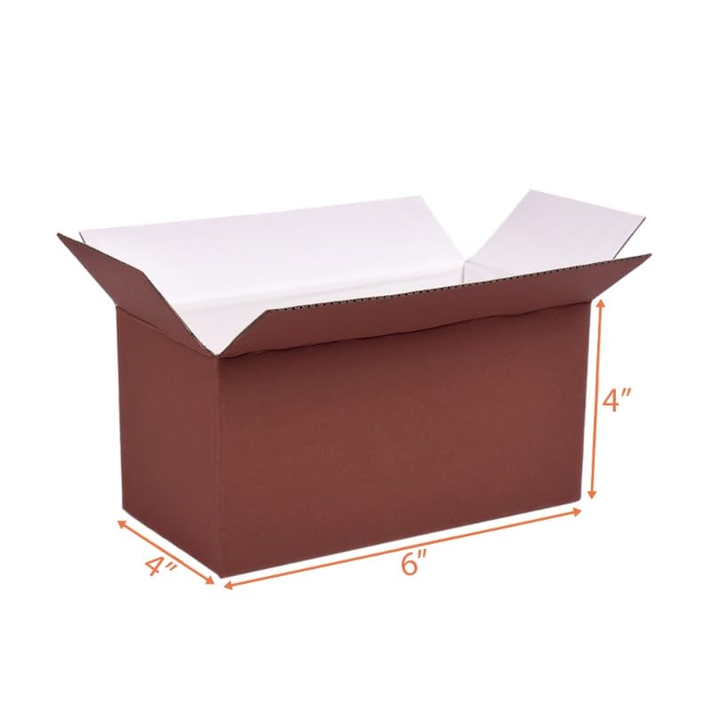 UCANPACK Brown Color Shipping Boxes 6x4x4 Inches - 25 Pack Mocca Brown ...