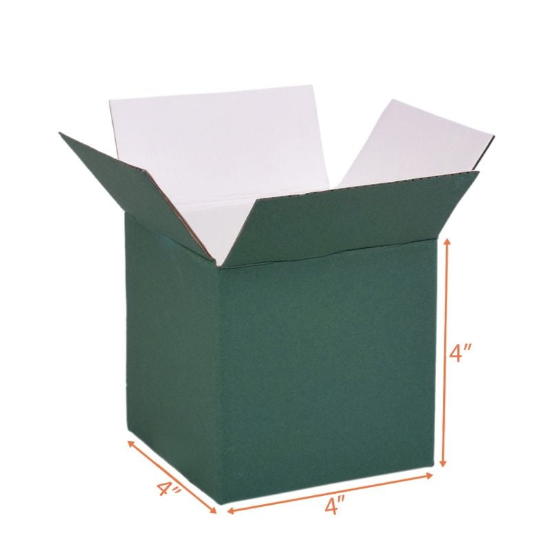 UCANPACK Green Color Shipping Boxes 8 x 8 x 4" (White Inside) - 25 pack ...