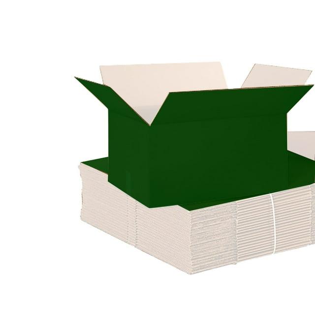 UCANPACK Green Color Shipping Boxes (Kraft Inside) 9x6x6 Inches - 25 ...