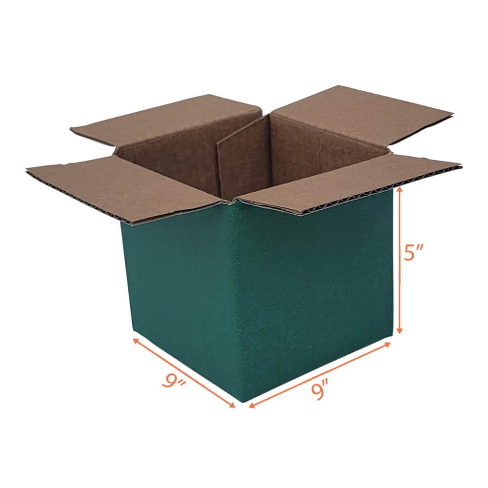 UCANPACK Green Color Shipping Boxes (Kraft Inside) 9x9x5 Inches - 25 ...
