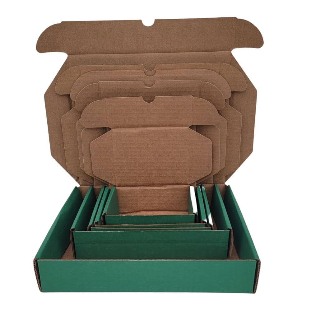 UCANPACK Green Mailer Boxes (Kraft Inside) 14x10x6 Inches - 25 Pack ...