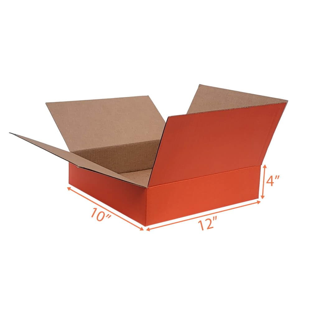 UCANPACK Orange Color Shipping Boxes (Kraft Inside) 12x10x4 Inches - 25 ...
