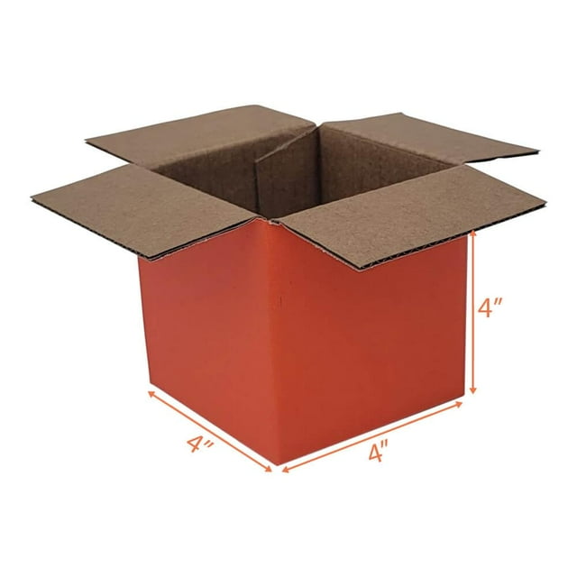 UCANPACK Orange Color Shipping Boxes (Kraft Inside) 4x4x4 Inches - 25 ...