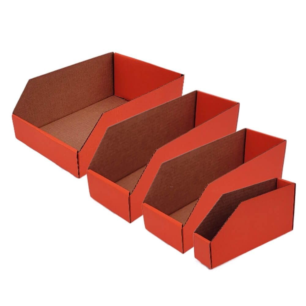 UCANPACK Orange Corrugated Bin (Kraft Inside) 4x12x4½ Inches - 50 Pack ...