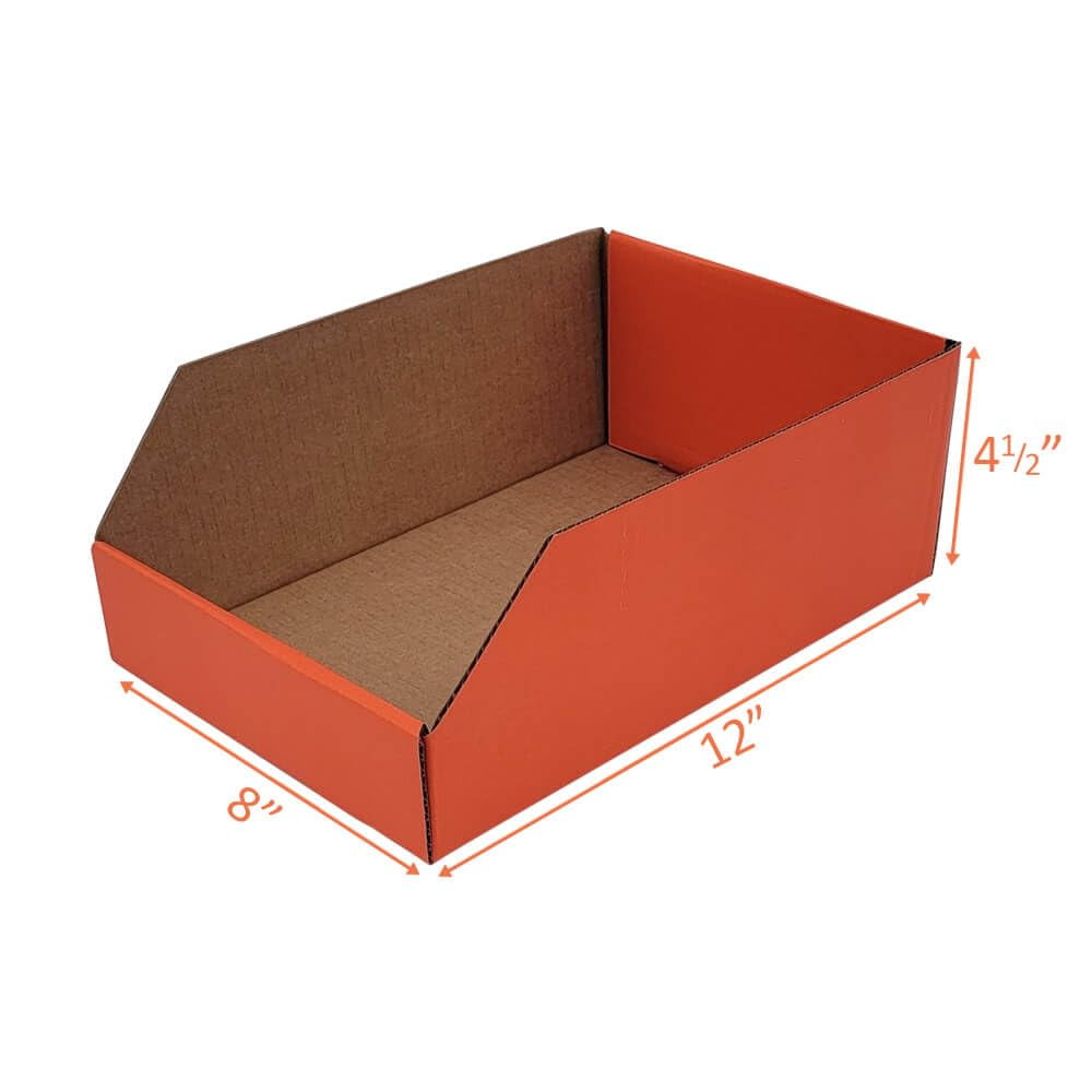 UCANPACK Orange Corrugated Bin (Kraft Inside) 8x12x4½ Inches - 50 Pack ...