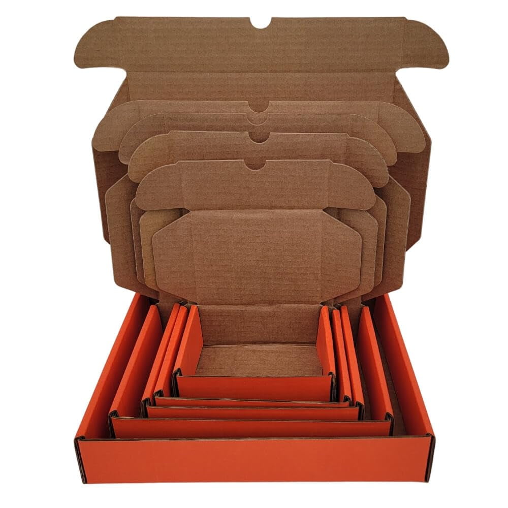 UCANPACK Orange Mailer Box (Kraft Inside) 8 x 3 x 2" - 50 Pack ...