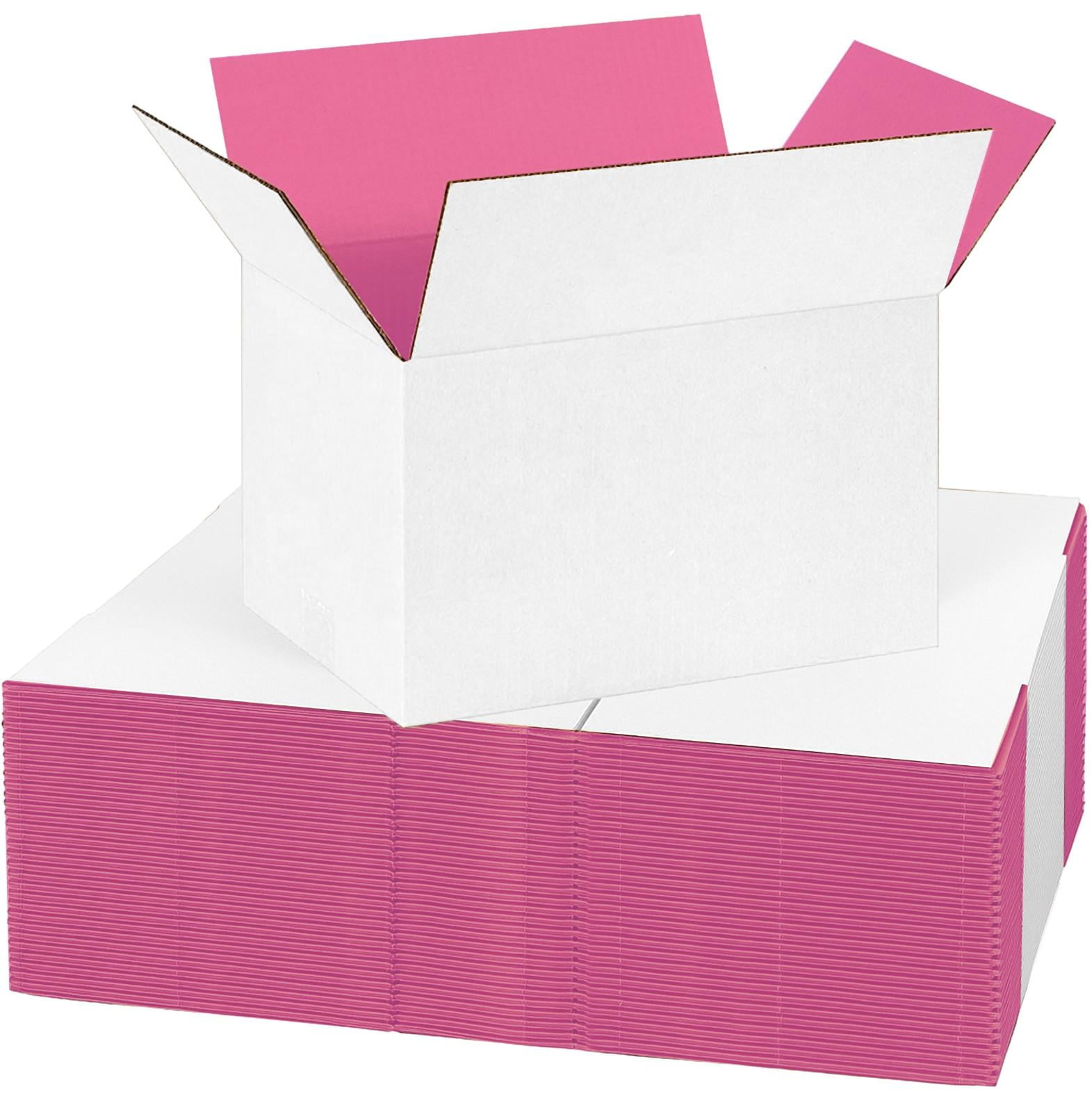 UCANPACK Pink Color Shipping Boxes 12 x 8 x 6" (Color Inside) - 25 Pack ...
