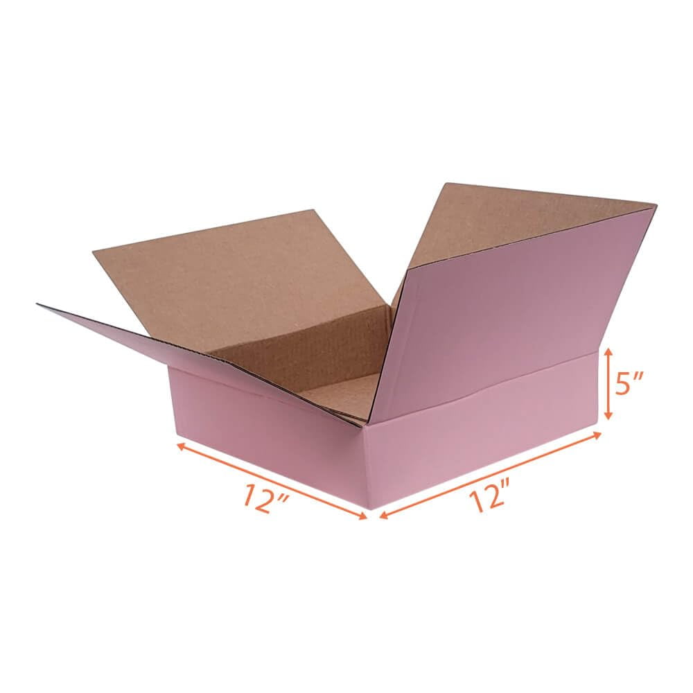 UCANPACK Pink Color Shipping Boxes (Kraft Inside) 12x12x5 Inches - 25 ...