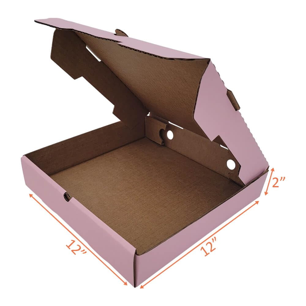 UCANPACK Pink Pizza Box (Kraft Inside) 12x12x2 Inches - 50 Pack Pink ...