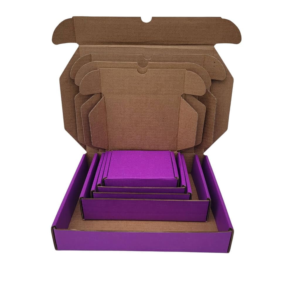 UCANPACK Purple Mailer Box (Kraft Inside) 5 x 5 x 1" - 50 Pack ...