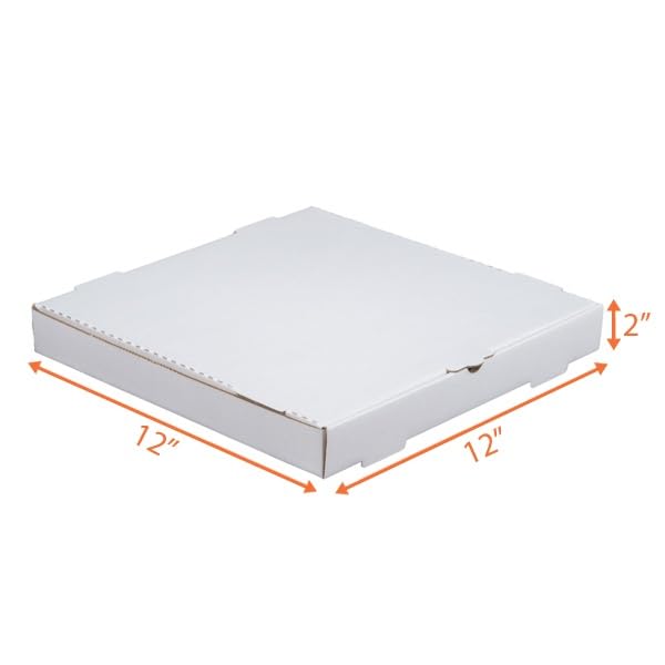 UCANPACK White Pizza Box 12 x 12 x 2" - 50 Pack Corrugated Pizza Boxes ...