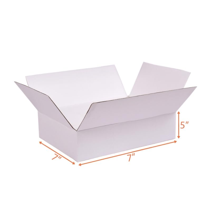 UCANPACK All White Shipping Boxes (E flute) 7x7x5 Inches - 25 Pack All ...