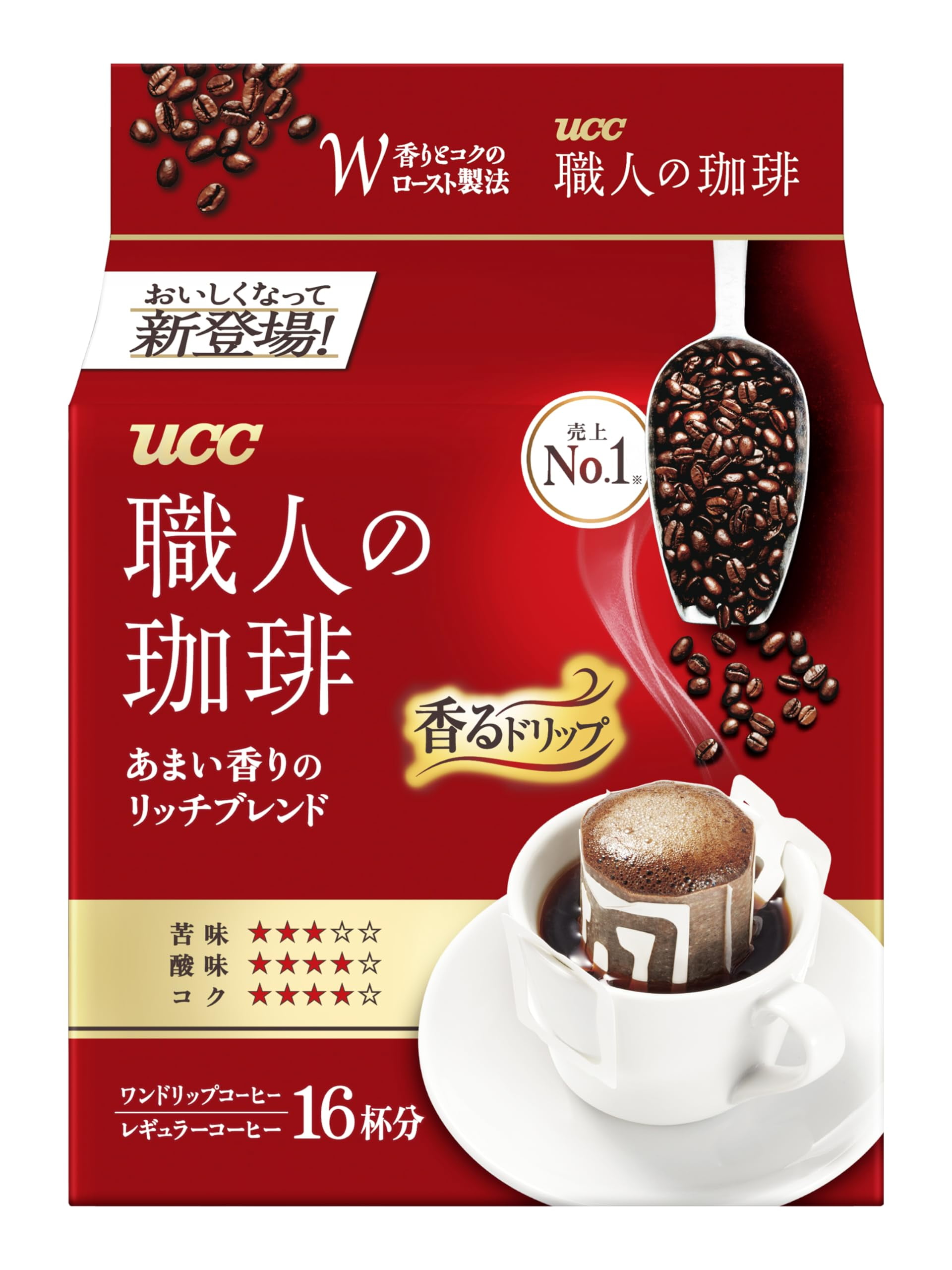 UCC Craftsman's Coffee Shokunin Rich Blend One Drip Coffee Bags 7g/0.25oz x 16 cups - Walmart.com