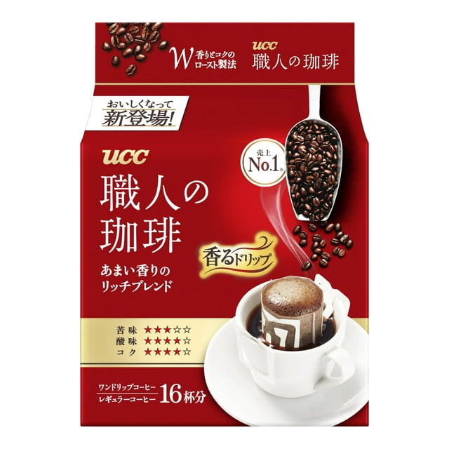 UCC Craftsman's Coffee Shokunin Rich Blend One Drip Coffee Bags 7g/0.25oz x 16 cups - Walmart.com