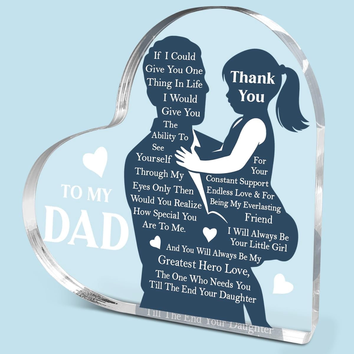UCEI To My Dad Gift from Daughter Heart Acrylic Plaque Thank You ...