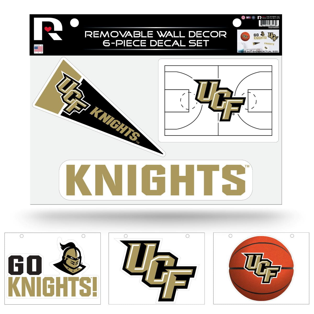 UCF Central Florida NCAA Knights (Set of 6) Individual Easy Peel Die ...