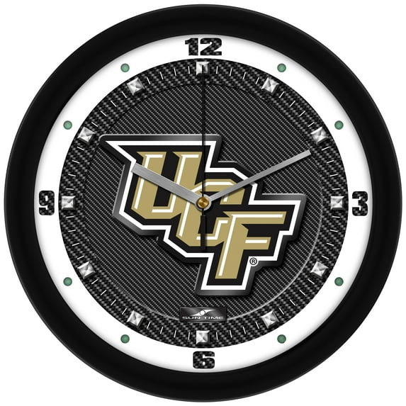 UCF Knights 11.5'' Suntime Premium Glass Face Carbon Fiber Wall Clock ...