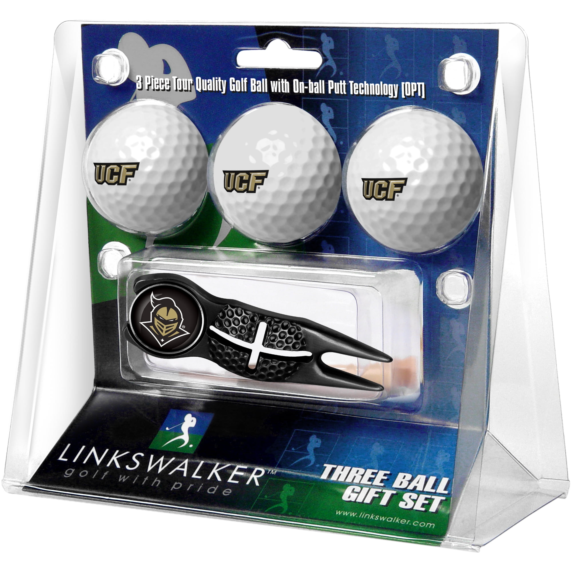 UCF Knights 3-Pack Golf Ball Gift Set with Black Crosshair Divot Tool ...