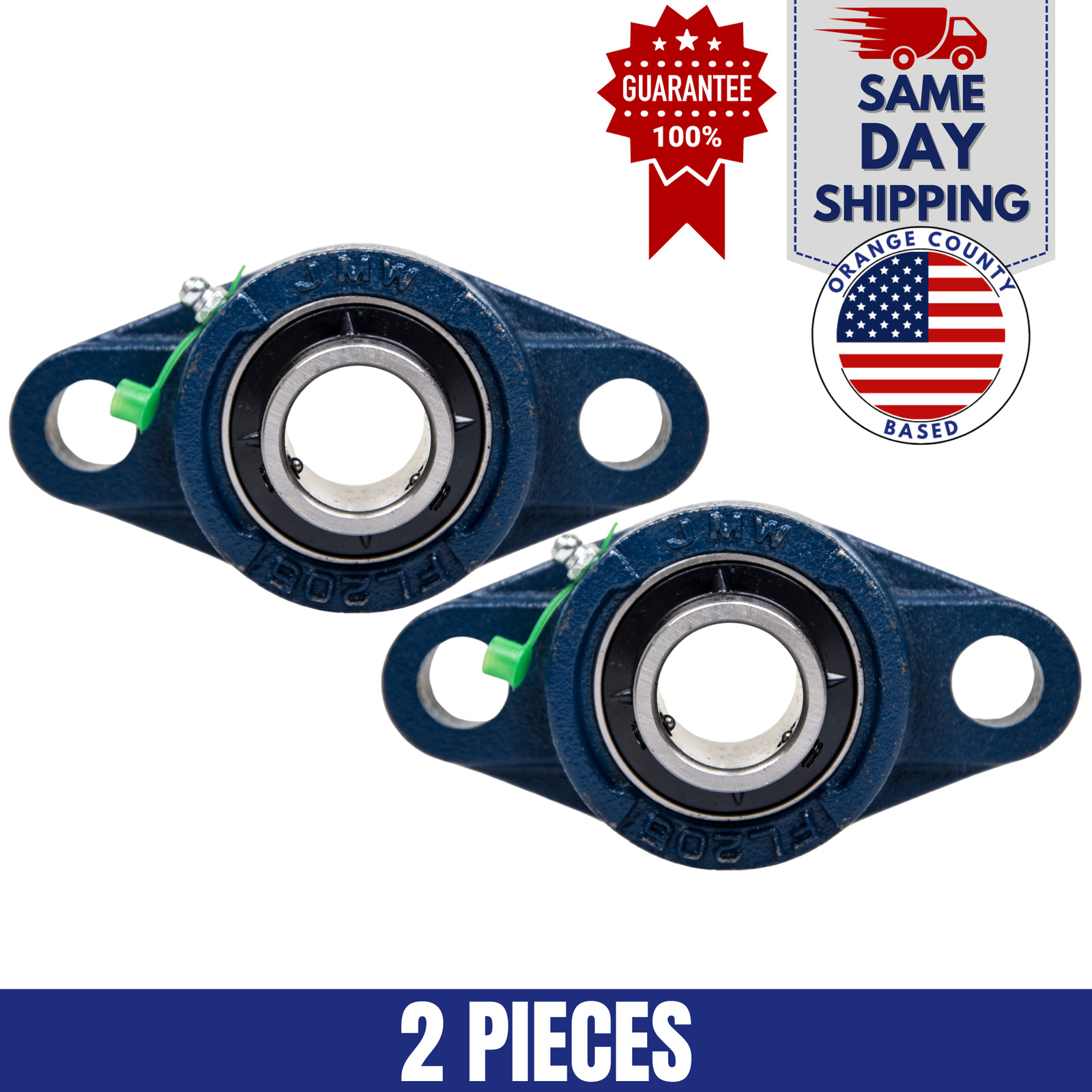 UCFL204-12 Pillow Block Flange Bearing 3/4" Bore 2 Bolt Solid Base (2PCS) - Walmart.com