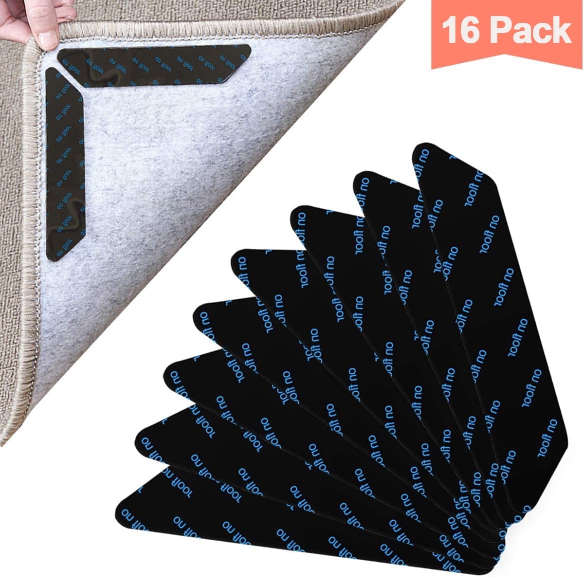 UCINNOVATE 16 Pack Carpet Gripper, Anti-Slip Anti-Curl Rug Grippers Mat ...