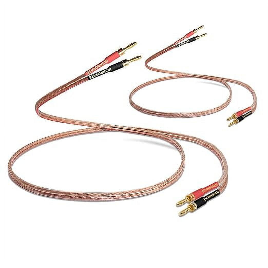 UCINNOVATE 2 Pack 13AWG Speaker Cable with Banana Plugs, HiFi Gold ...