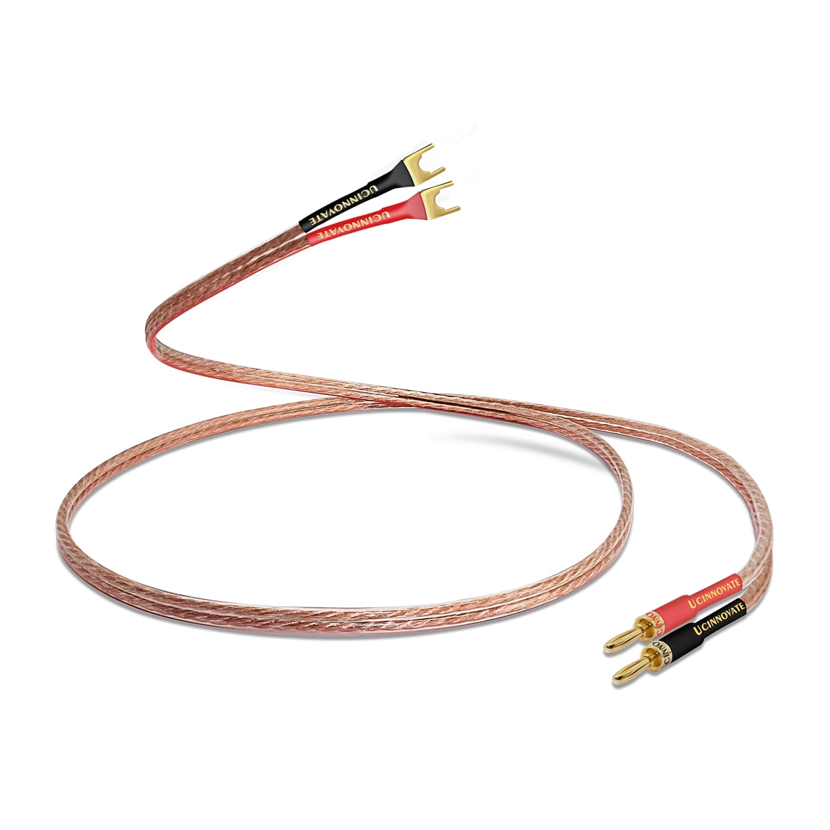 UCINNOVATE 2 Pack 2m HiFi Speaker Wire Cable with Gold-Plated U Fork ...