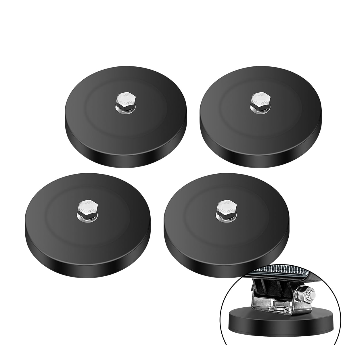 UCINNOVATE 4 Pack Rubber Coated Magnets for Work Light, Powerful ...