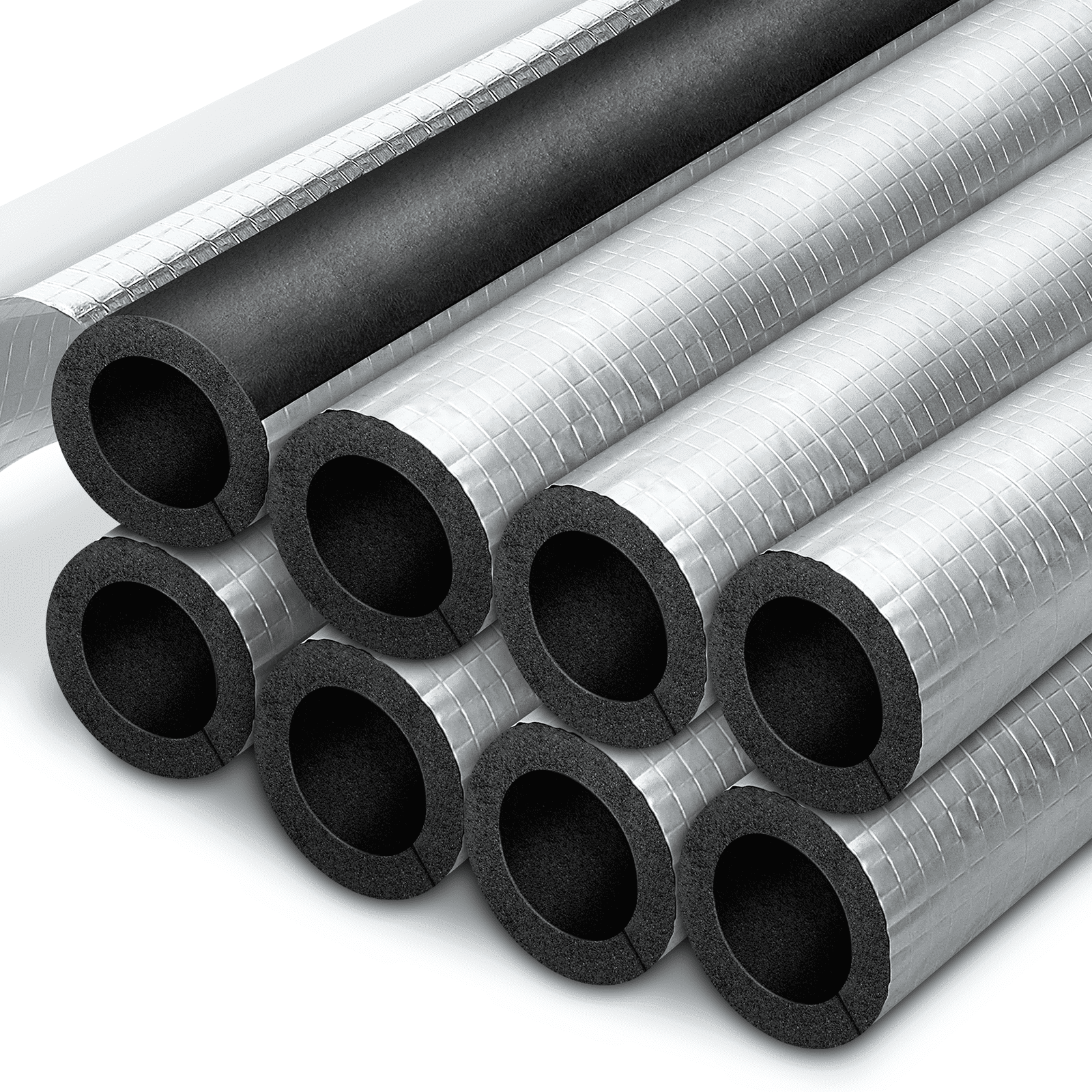 UCINNOVATE 8 Pack 1 inch Pipe Insulation Foam Tube, 15.7'' Foil Pipe ...