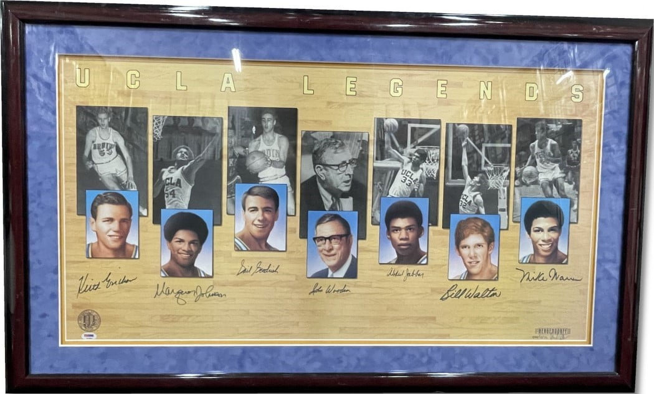 UCLA Legends Signed Autographed 18x36 Lithograph Jabbar Wooden Walton ...