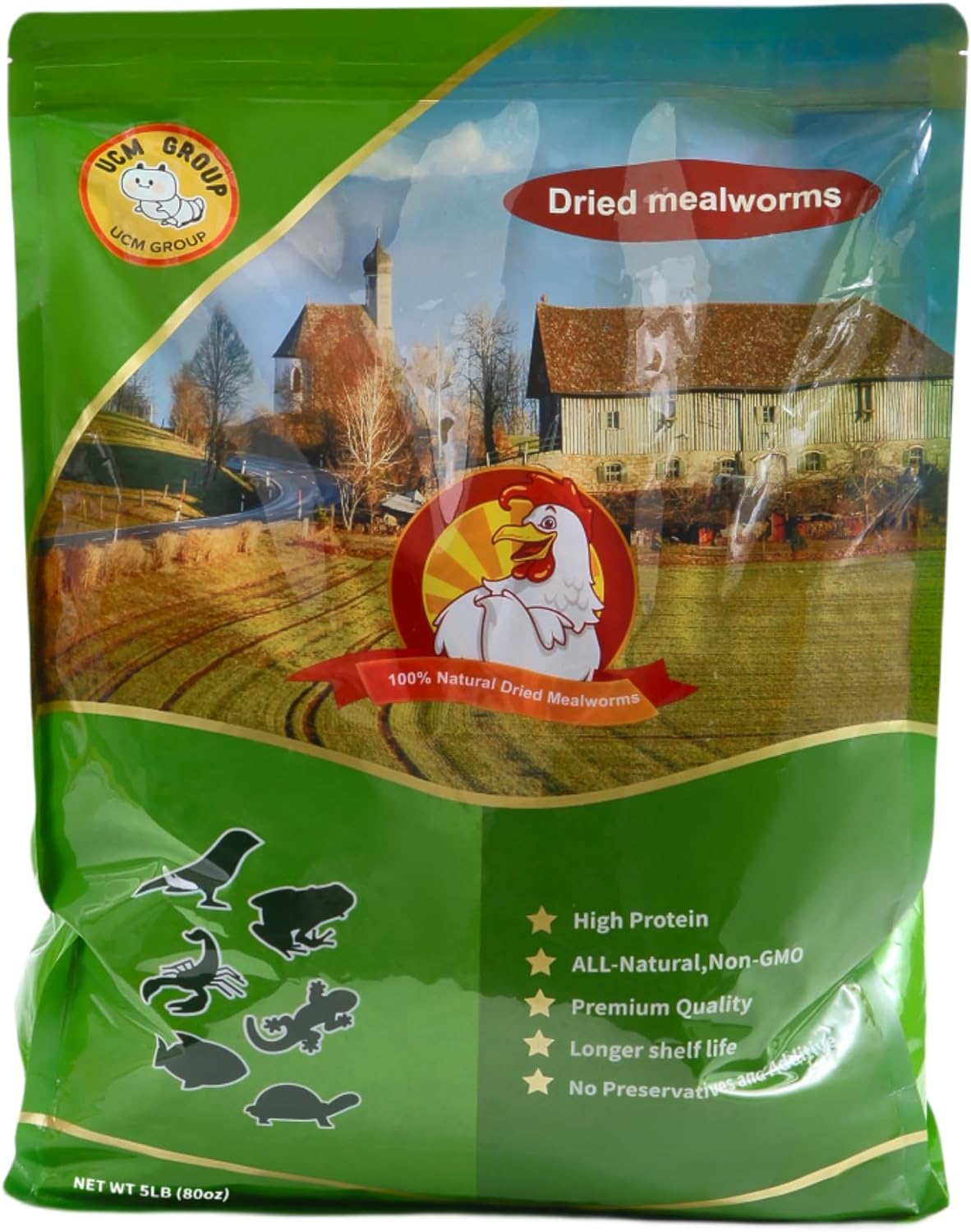 UCM Group 5LB Dried mealworms for Wild Birds, Chickens, High Protein ...