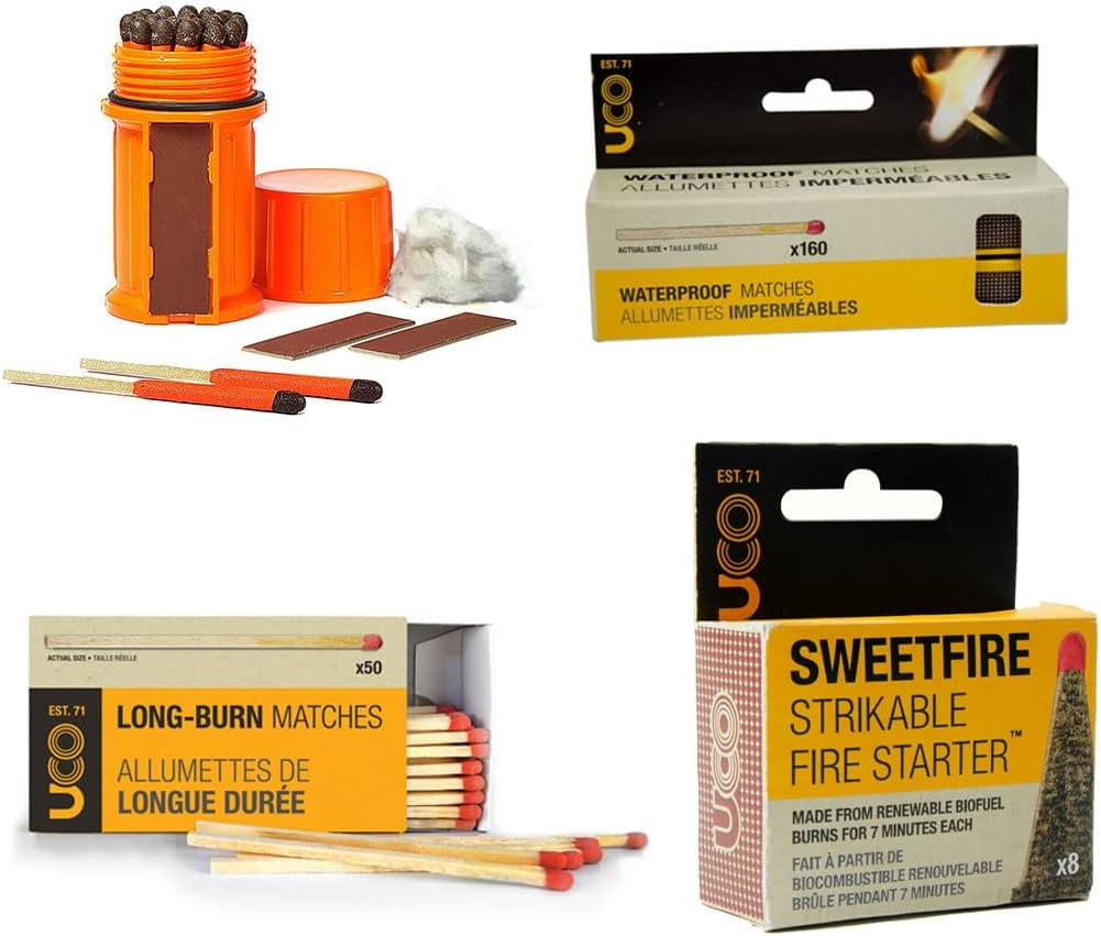 UCO Fire Starter Sample Pack with Waterproof and Long-Burn Matches ...