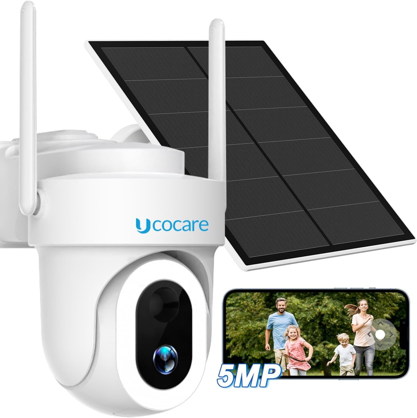UCOCARE 5MP Security Cameras Wireless, Solar Security Cameras Wireless ...