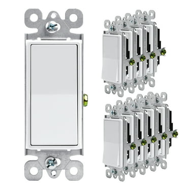 [40-Pack] PROCURU Decorator Paddle Rocker Light Switch, Single Pole, 3 ...