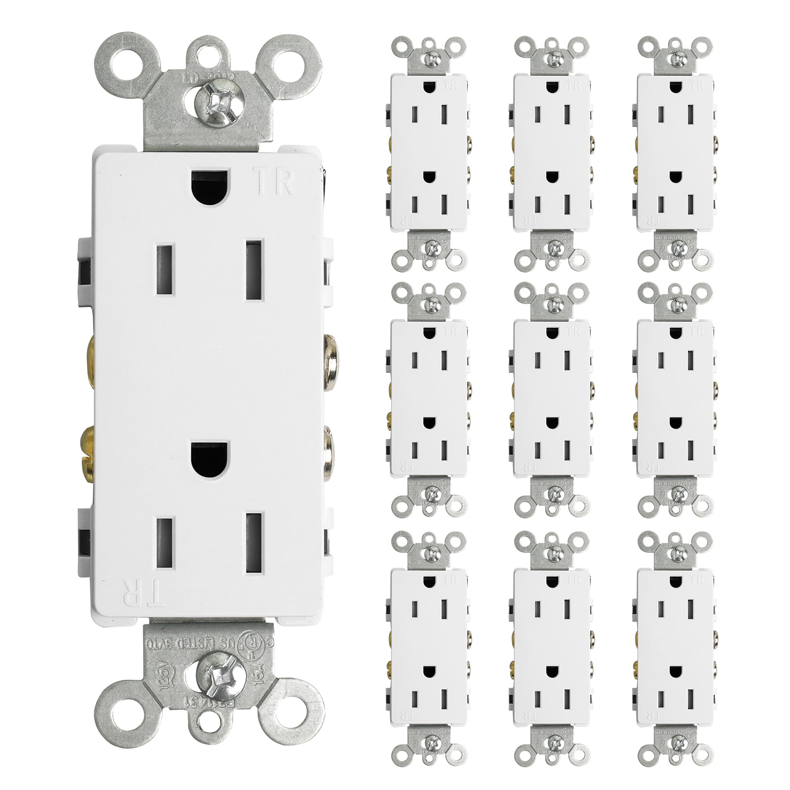 UCOMEN Tamper-Resistant Duplex Outlet, 15A, 125V, Indoor Decorator ...