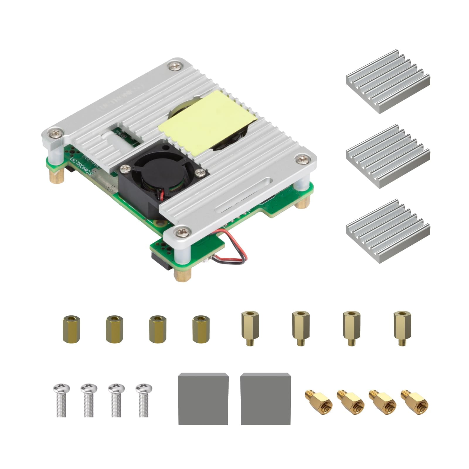Uctronics Poe Hat For Rrf12 Raspberry Pi 5 Power Over Ethernet Hat For Raspberry Pi 4b 3b