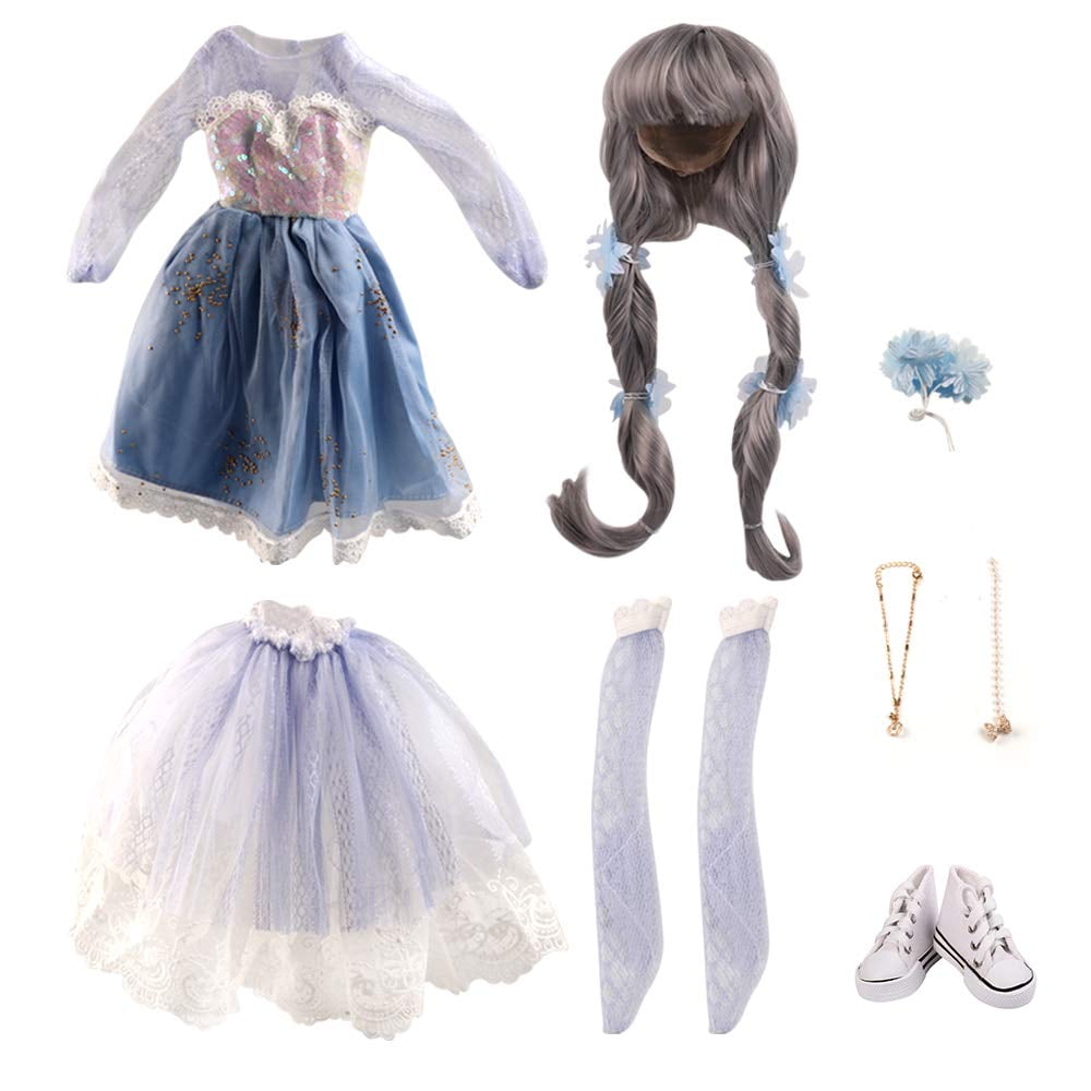 UCanaan BJD Dolls Clothes Set of 1/3 BJD Dolls Wigs Shoes Socks ...