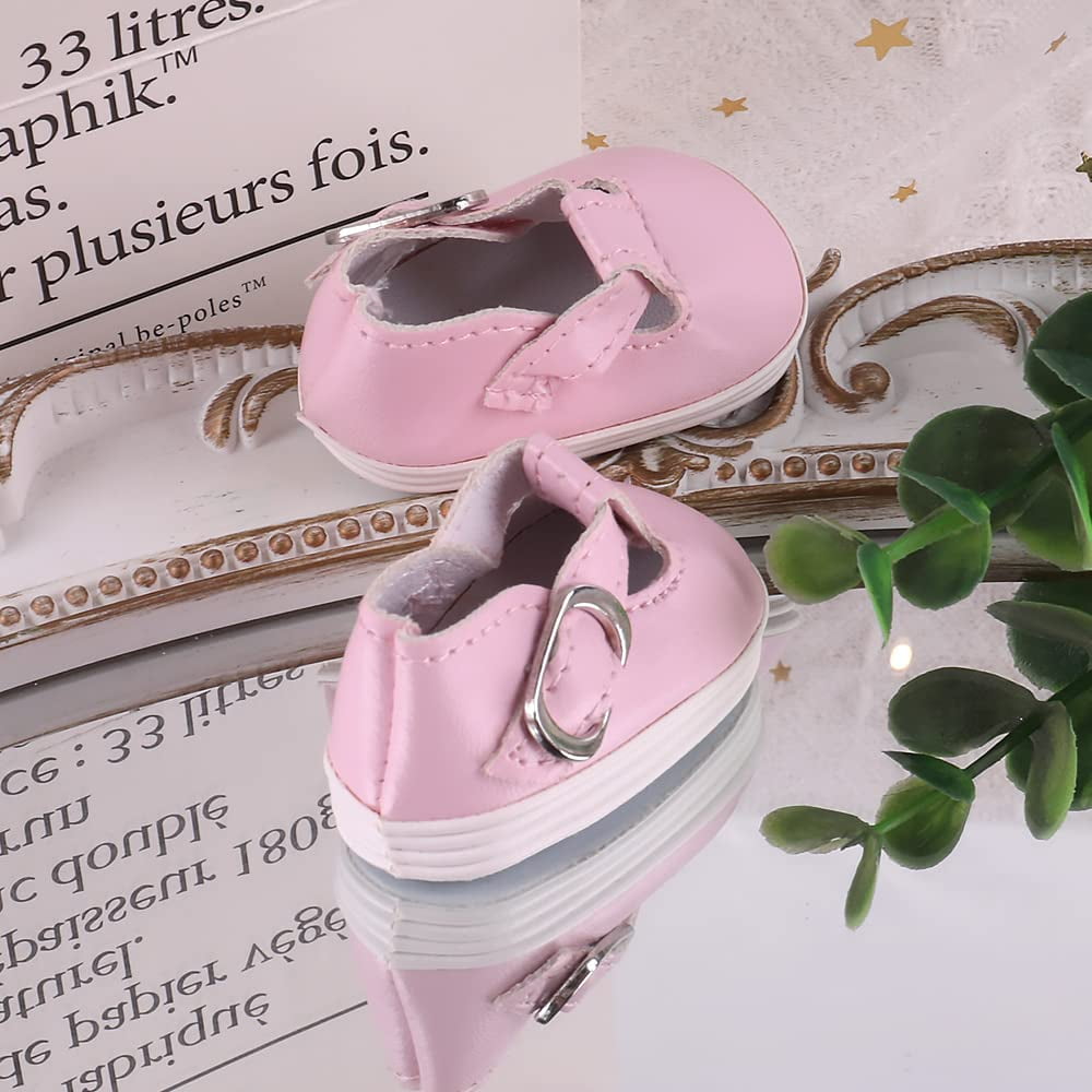 UCanaan Bjd Dolls Shoes, 2.16In-2.20In Length Pink Buckle Shoes for 1/6 ...