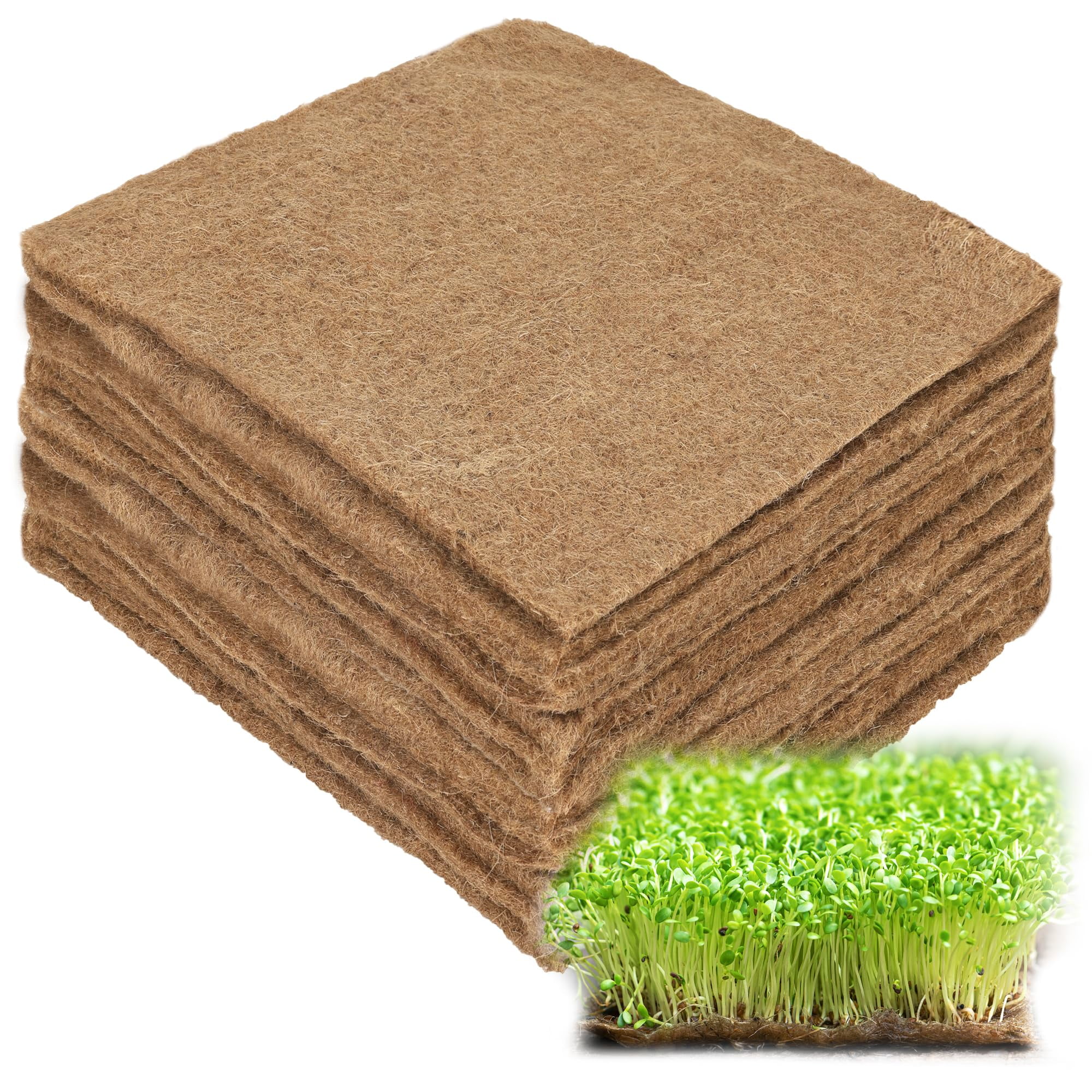 UCandy 10 PackEGSC 10" x 10" Jute Grow Mat for Microgreens, Hydroponic ...