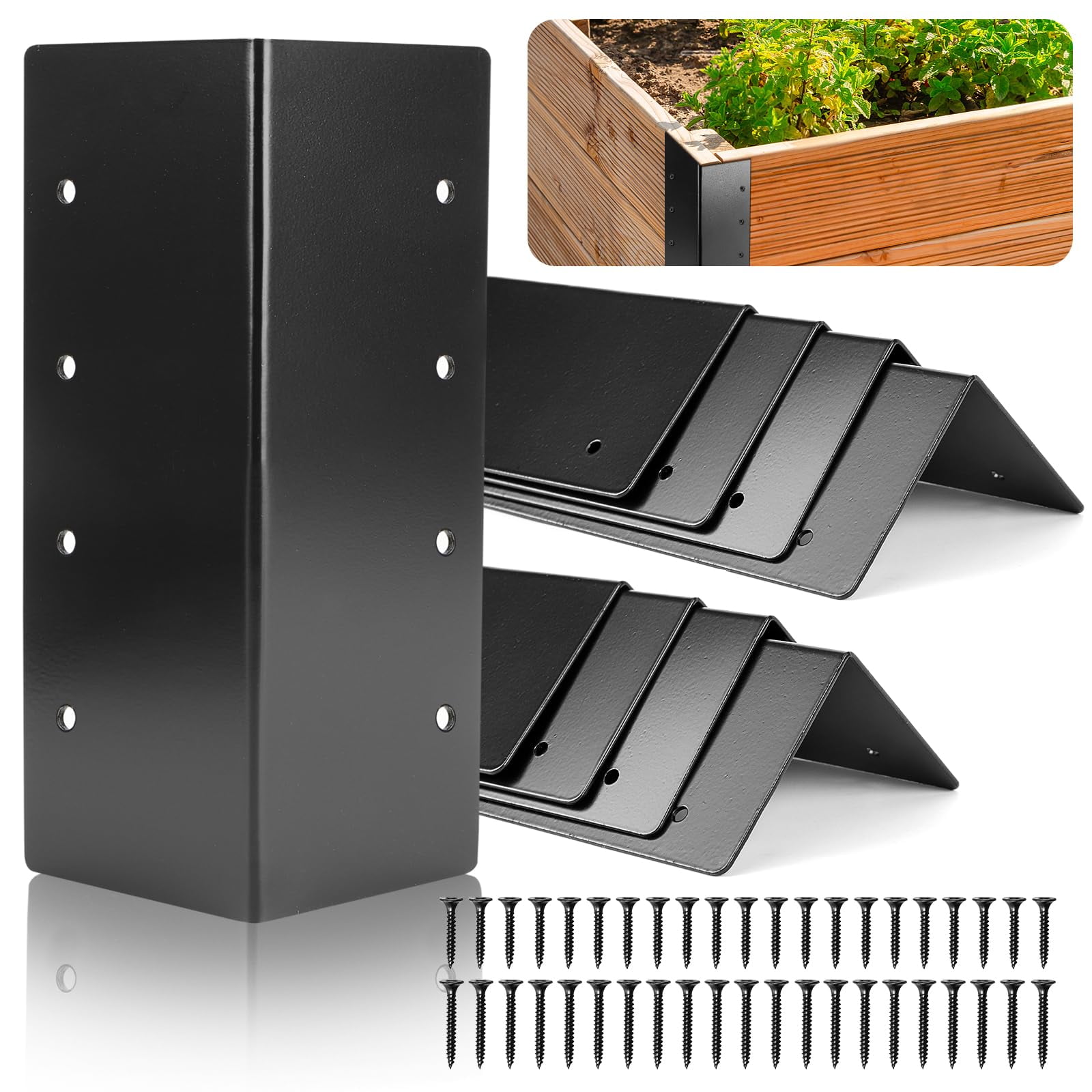 UCandy 8 Pack Raised Garden Bed Corner Brackets, Metal Corner Brackets ...