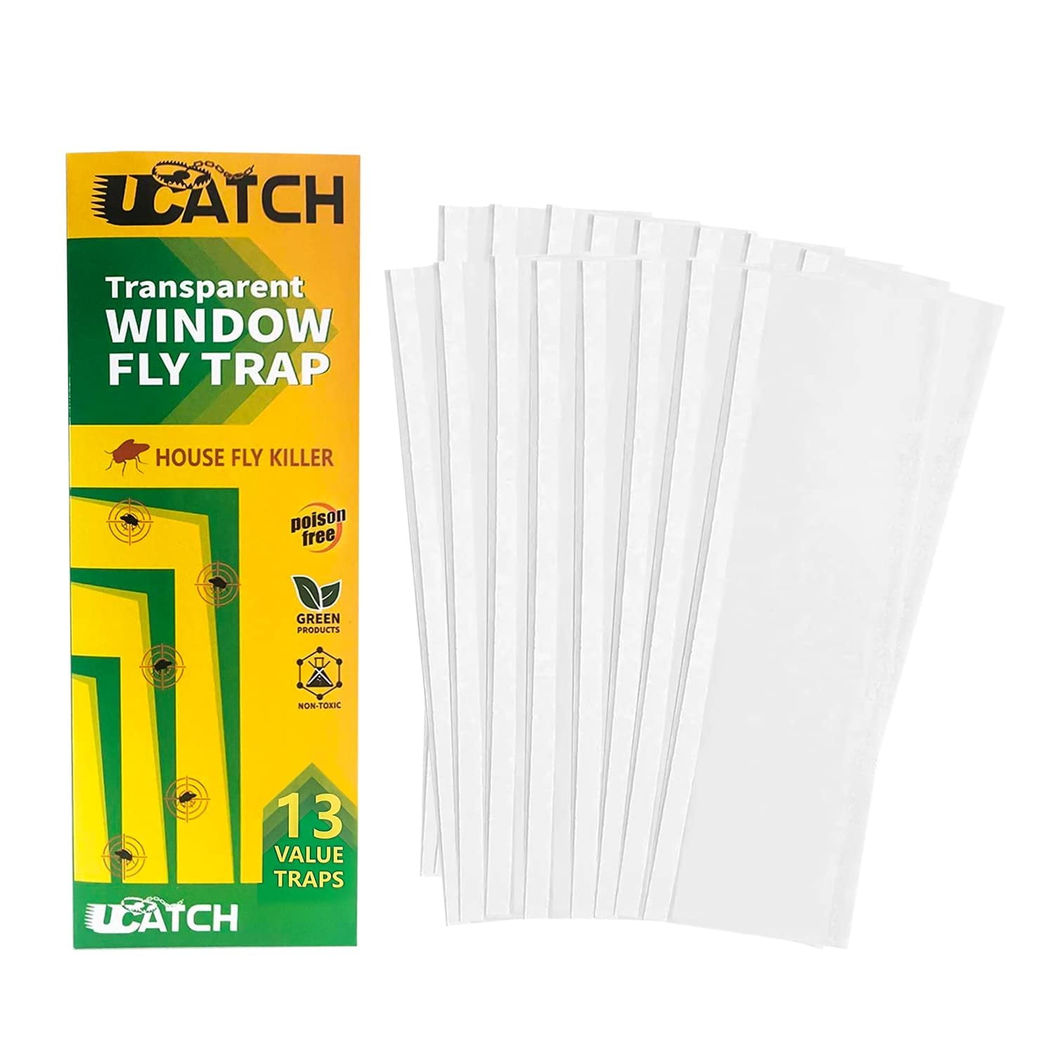 UCatch Transparent Window Fly Traps 13 Pack to Catch House Flies, Moths ...