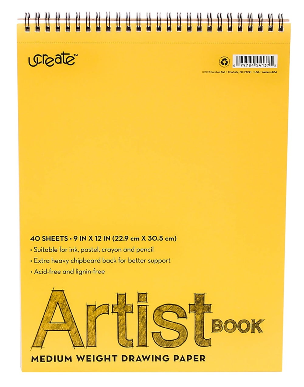 UCreate Artist Book Drawing Paper, Medium Weight, 9in X 12in, 40 Sheets ...
