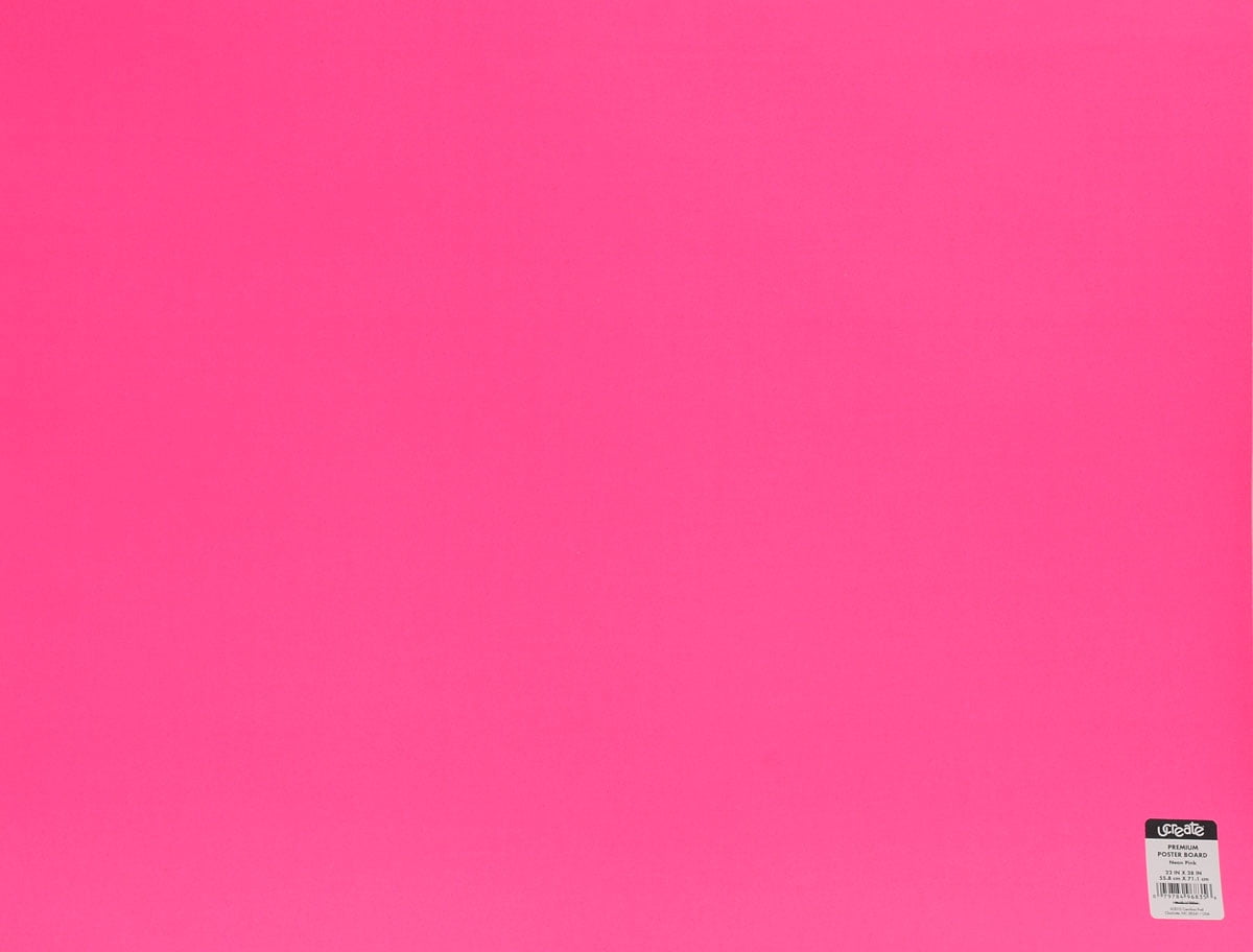 UCreate® Premium Coated Poster Board, Neon Pink, 22" x 28", 1 Sheet ...
