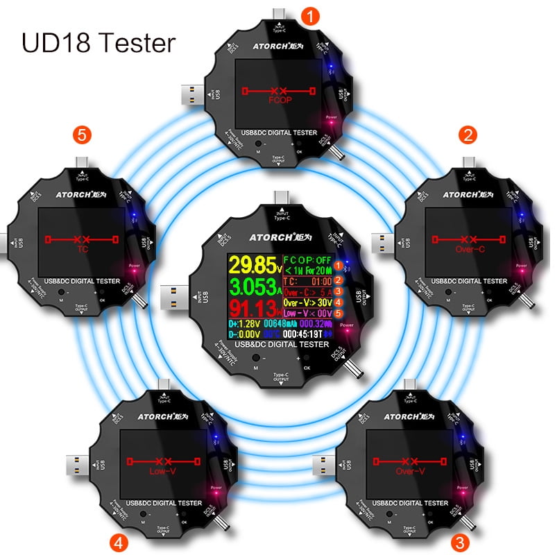 UD18 USB 3.0 18in1 USB tester APP dc digital voltmeter ammeter ...