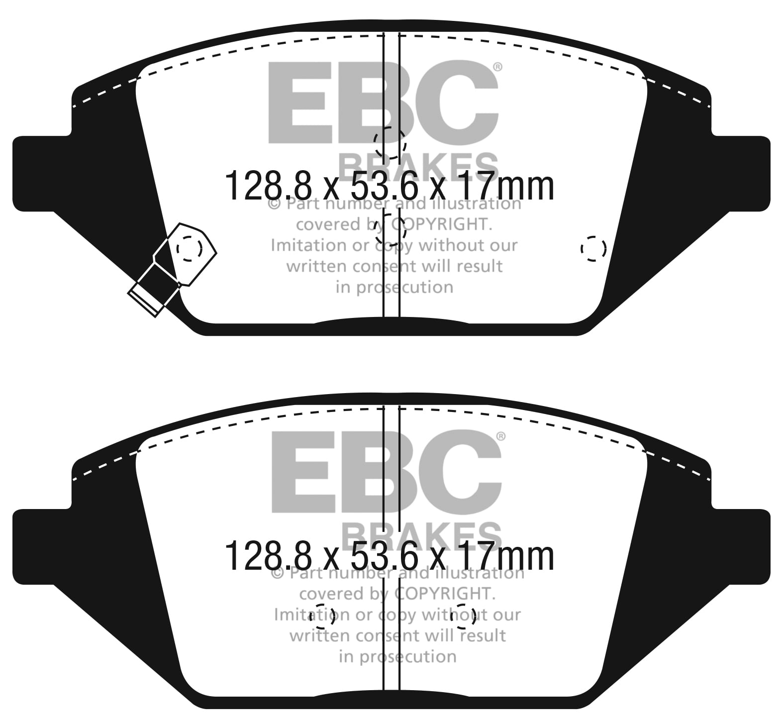 UD1864/ EBC OE Brake Pads Fits select: 2016-2022 CHEVROLET SPARK ...