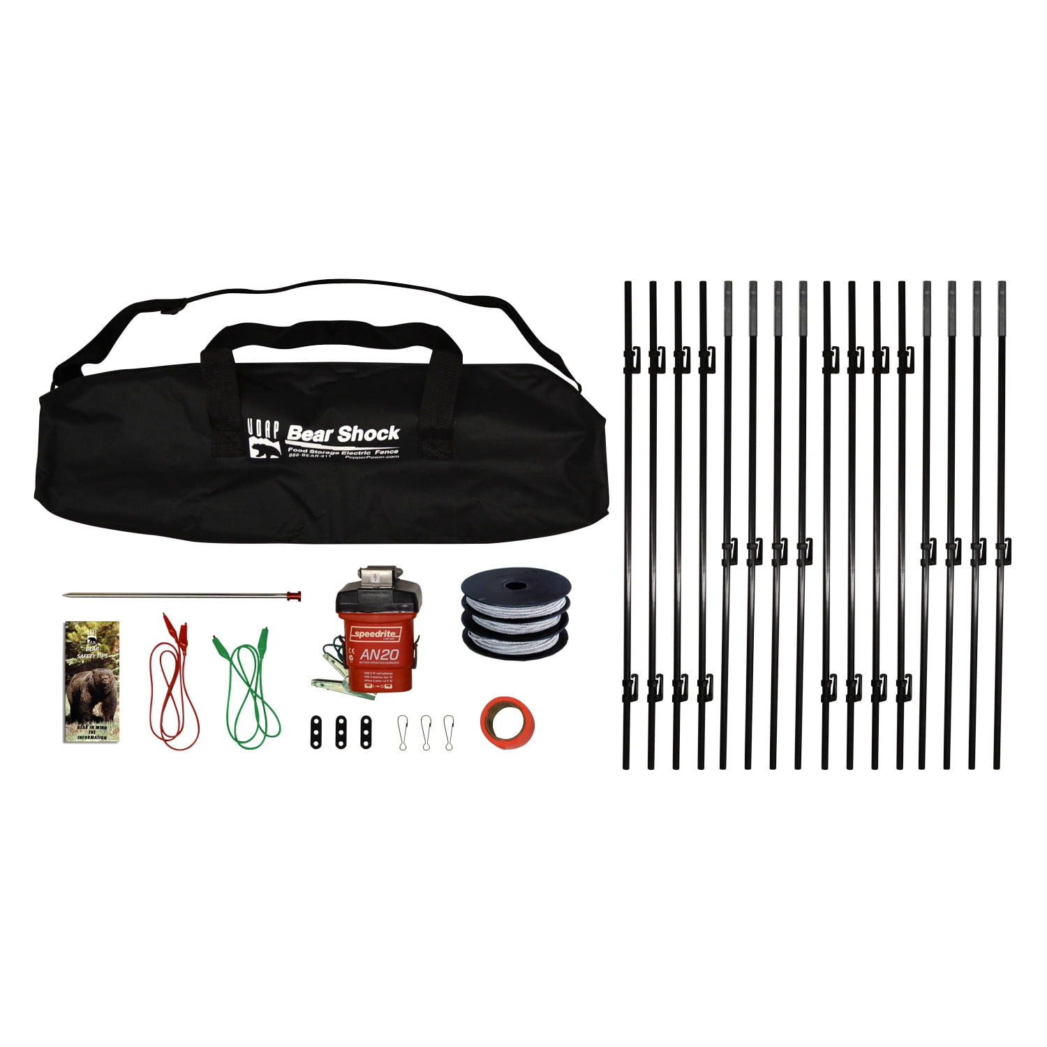 UDAP Bear Shock Outfitter Camping Electric Fence Kit, CF4 - Walmart.com
