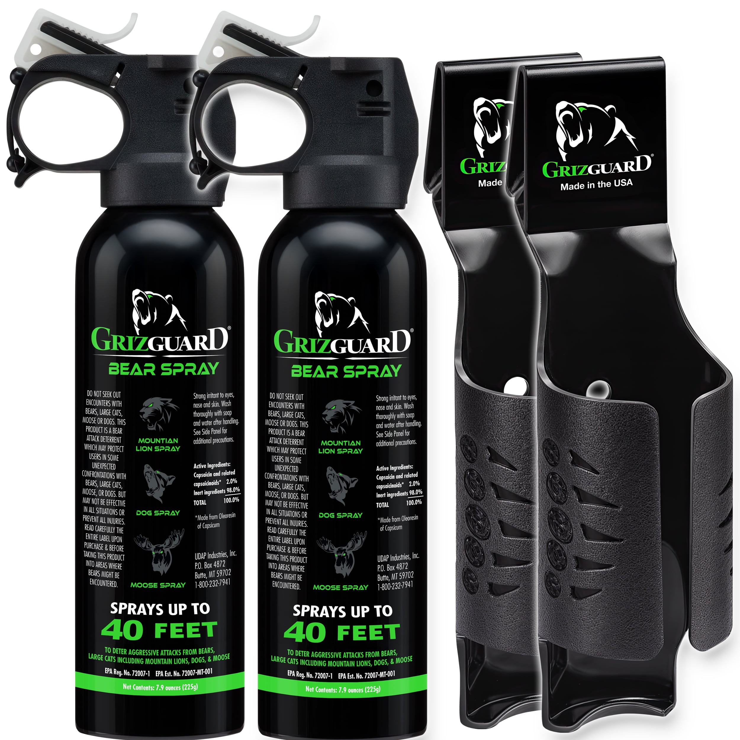 UDAP Griz Guard Bear Defense Pepper Spray, Powerful Protection Carry, 7 ...