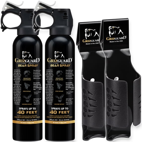 Griz Guard Bear Pepper Spray, 9.2 oz, 2 Pack, Extra-Tough Formula ...